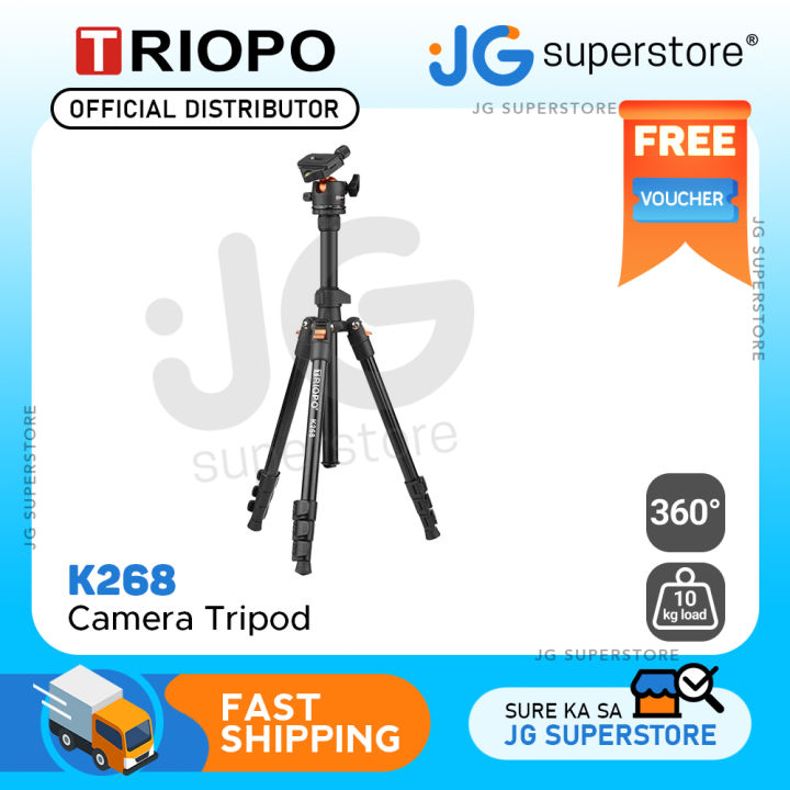 Triopo K268 Portable Camera Tripod Stand with 10kg Load Capacity, 360 Degree Panoramic Ball Head ...