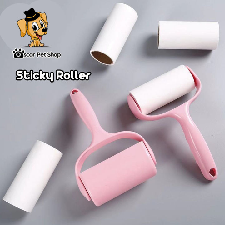 Sticky Roller Pet Fur Cleaner Hair Roller with Cover Clothes Cleaning Dust Removal Reusable ...