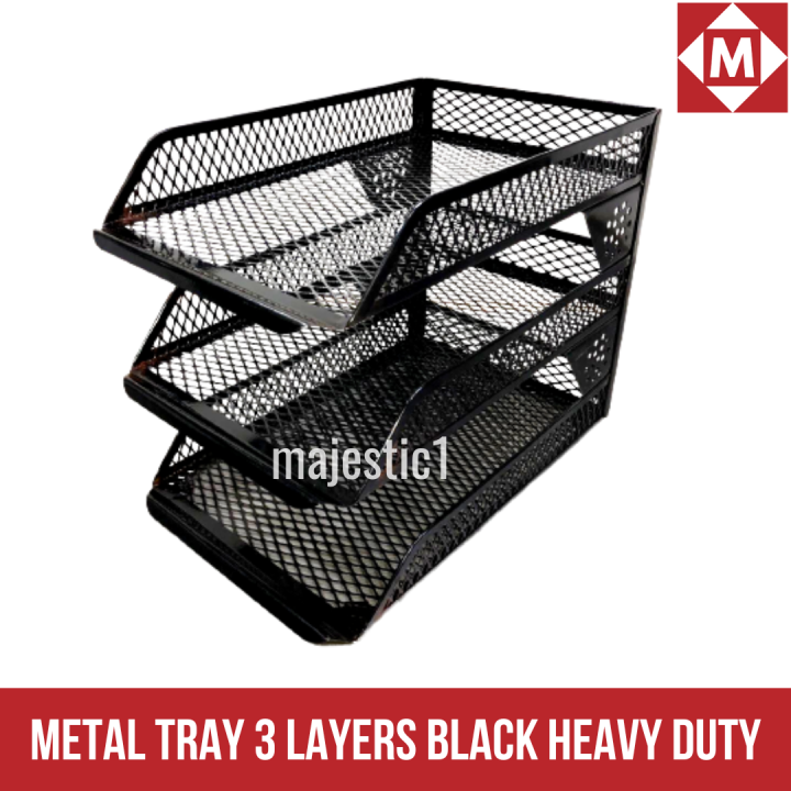 Metal Tray 3 Layers Black Heavy Duty | Lazada PH