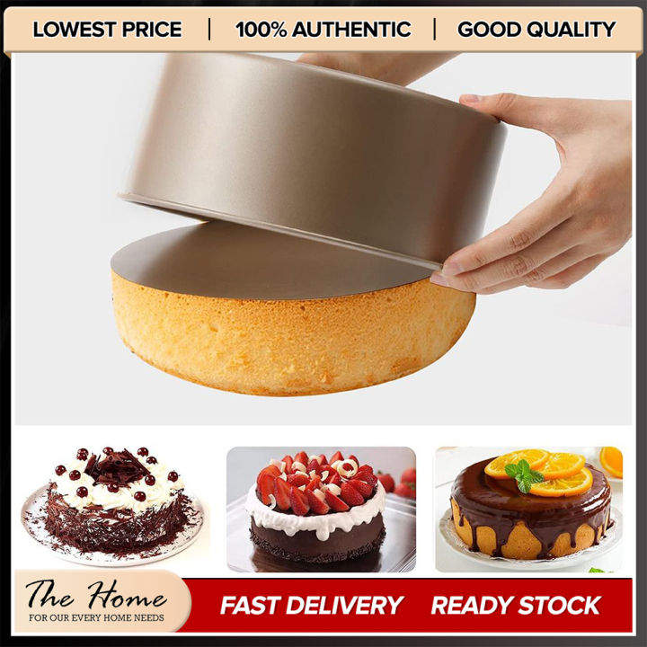 The Home 6-8 inhes Removable Bottom Black and Golden Cake Mold Round Cake Pan Non-Stick | Lazada PH