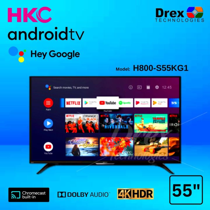 HKC 55" H800-S55KG1 LED Smart Android TV 4K High Definition Resolution Smart TV | Lazada PH