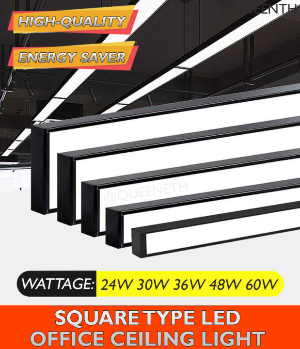 Modern LED Linear Ceiling Light Hanging Pendant DAYLIGHT Office Light ...