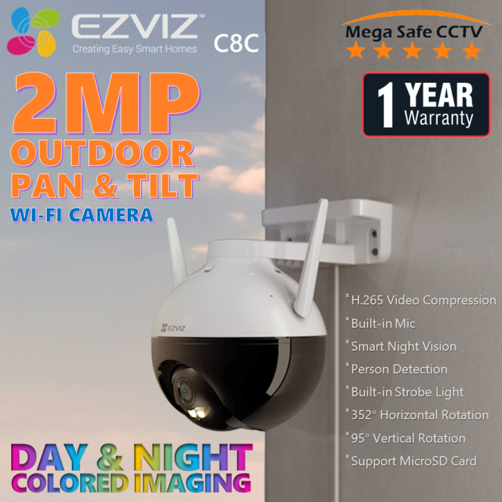 Ezviz C8C 2MP 1080p Outdoor Pan & Tilt Stand-alone CCTV Wi-Fi Camera ...