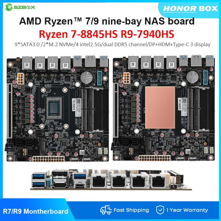 AMD Ryzen 7 8845HS 9 7940HS เมนบอร์ดของ NAS USB4 4x I226-V 2.5G LAN ...