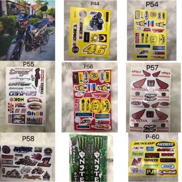 1Set motorcycle Car Stickers Badge Decal Decals For Helmet Styling Laptop Phone Sticker P44 P54 ...