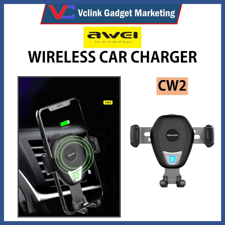 AWEI CW2 2-in-1 QI Wireless Charging and Mobile Phone Bracket Car ... AWEI CW2 2-in-1 QI Wireless Charging and Mobile Phone Bracket Car ...