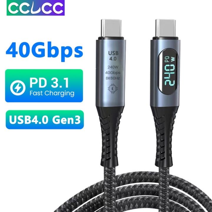 CCLCC USB 4 Cable 1meter USB4 C to USB C Compatible Thunderbolt 4 3 ...