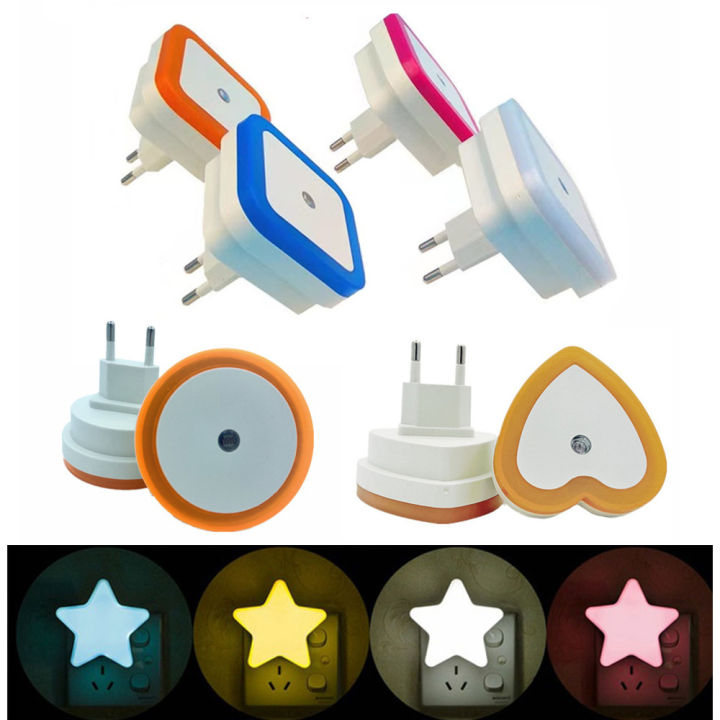 Mini LED Night Light EU/US/UK Plug in Dusk to Dawn Sensor Wall Nights ...