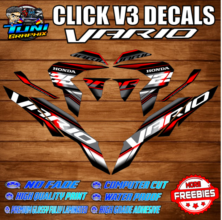 CLICK 125 V3 Malaysian Decals (Pilihan Warna Vario) with Freebies ...