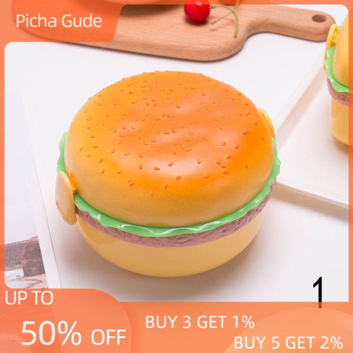 Picha Hamburger Lunch Box Kid Bento Box Food Container Creative Burger ...