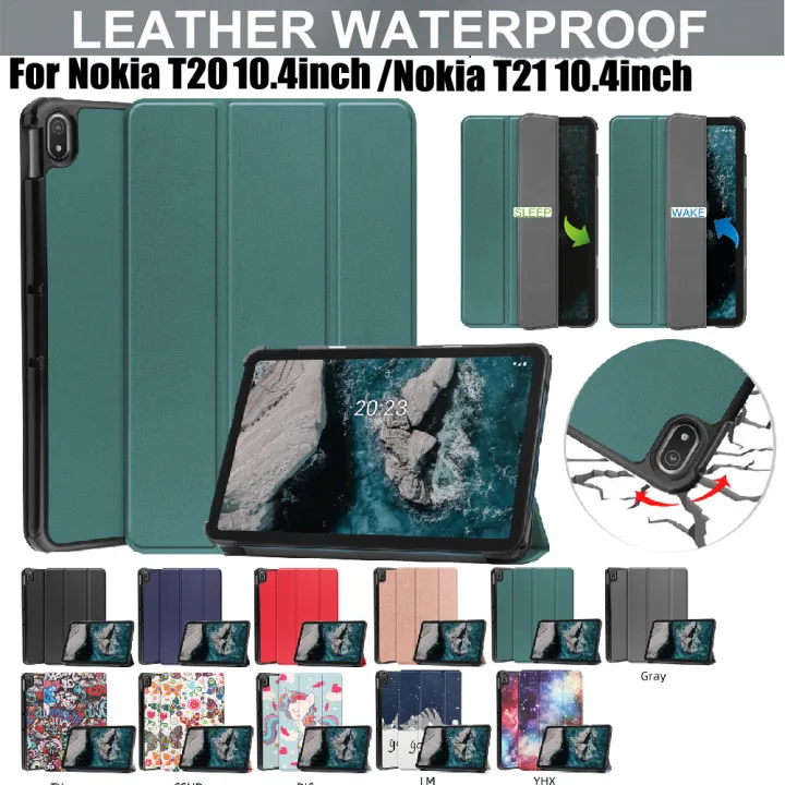 Tri-fold caster hard shell case For Nokia T20 case Nokia T21 10.4 ...