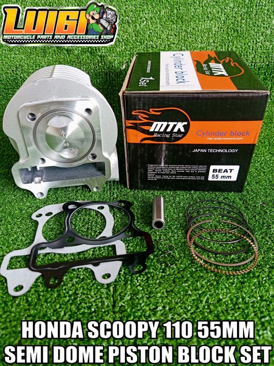 MTK HONDA SCOOPY 110 55MM SEMI DOME PISTON CYLINDER BLOCK SET | Lazada PH