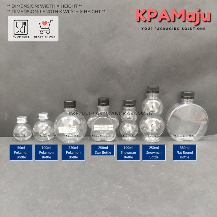 Botol Plastik (50ml, 100ml, 250ml, 330ml) - Botol Minuman, Star Bottle ...