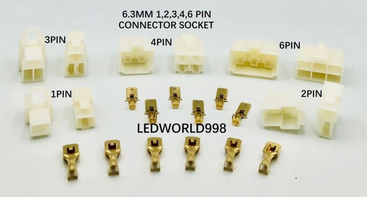 6.3MM 1PIN 2PIN 3PIN 4PIN 6PIN TERMINAL SOCKET CONNECTOR GENERAL WIRE ...