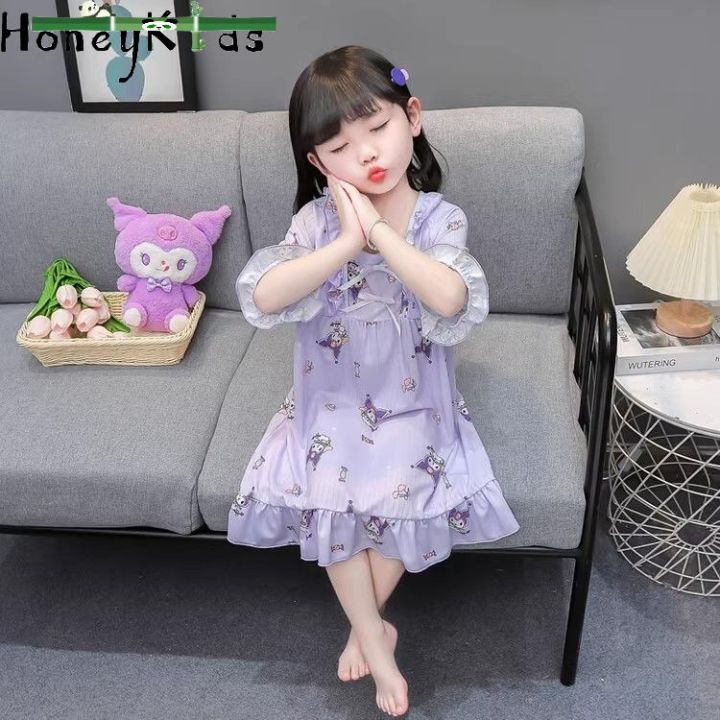 HYS Kuromi nightdress Pambata pajama girls nightdress summer thin ...