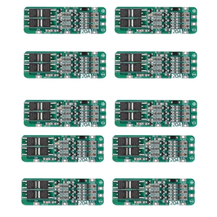 10Pcs 3S 20A BMS 18650 Li-Ion Lithium Battery Charger Module BMS Protection Board 11.1V 12V 12 ...