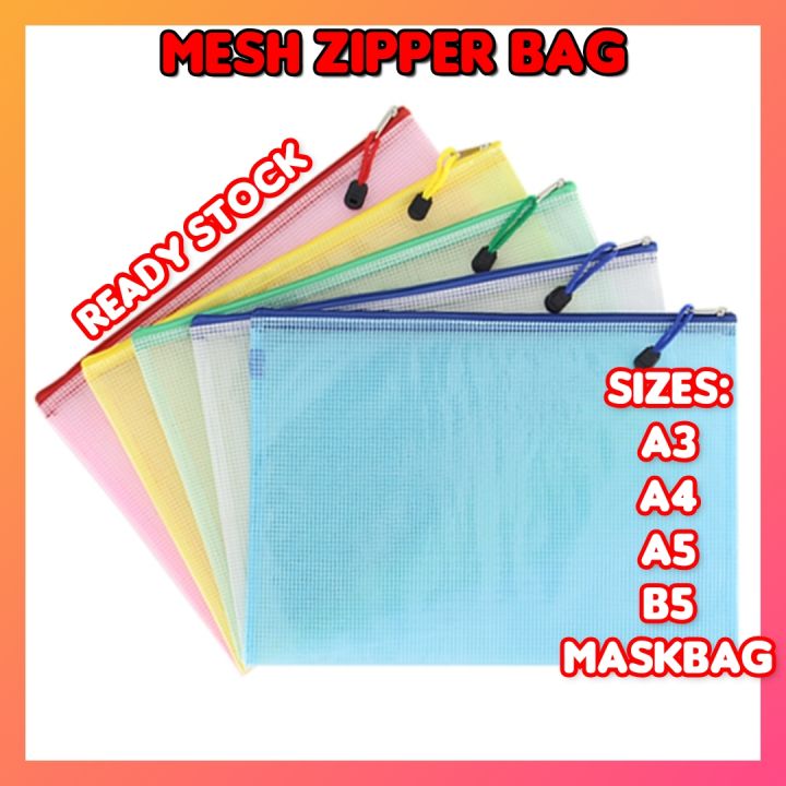 Mesh Zipper Bag READY STOCK Various Size and Colour Portable Bag ...