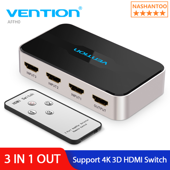 Vention HDMI Splitter Switch 3 Input 1 Ouput 4K x 2K HDMI Splitter for ...