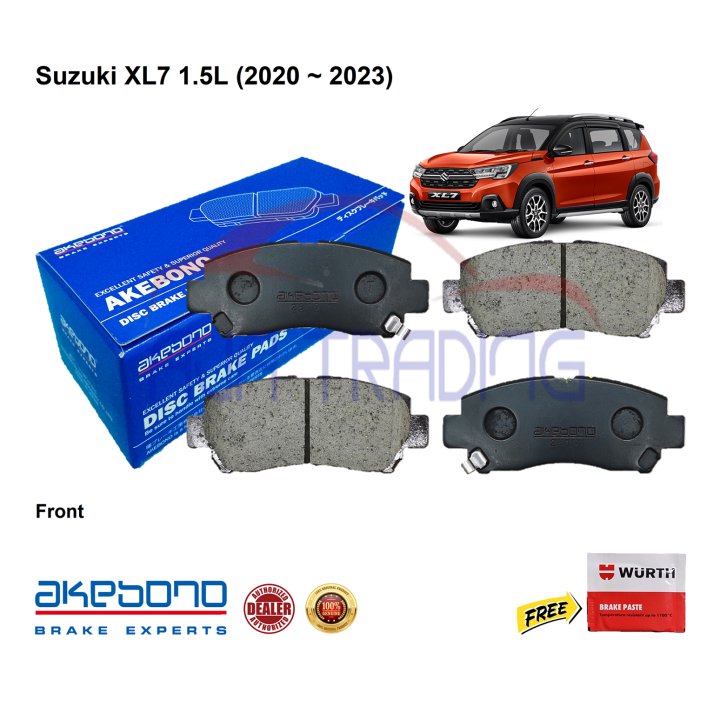 Genuine Akebono Front Brake Pads for Suzuki XL7 1.5L (2020 - 2023) w/ WURTH Brake Paste | Lazada PH