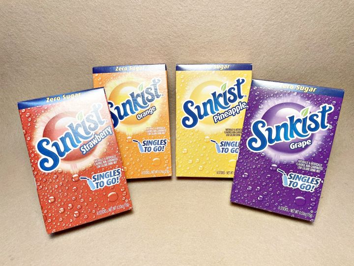 Sunkist Zero Sugar Drink Mix | strawberry orange pineapple grape ...