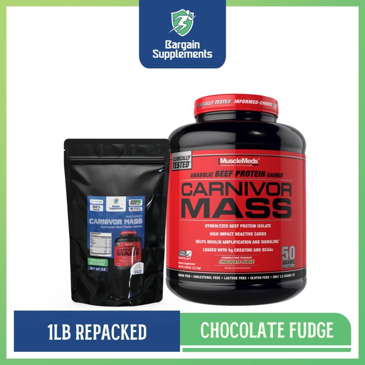 CARNIVOR MASS BEEF PROTEIN LEAN GAINER CHOCOLATE FUDGE 1LB REPACKED ...