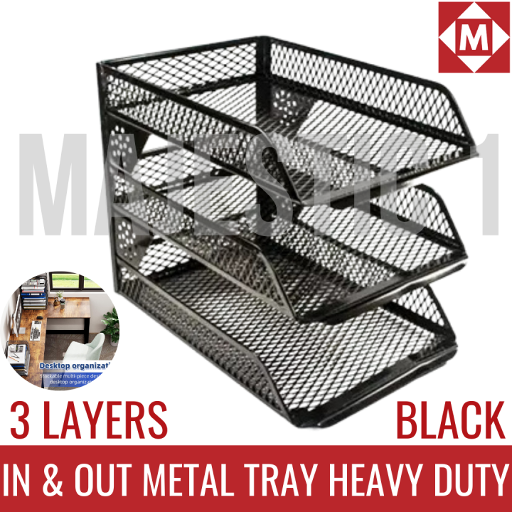Metal Tray 3 Layers Black Heavy Duty | Lazada PH
