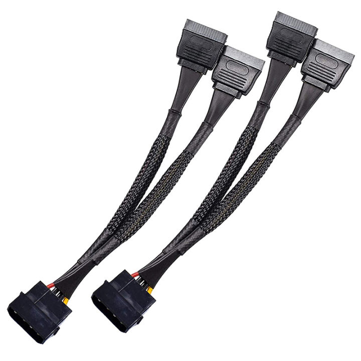 (RHEP) 4 Pin Male IDE Molex to Dual 15Pin Female Power Splitter ...