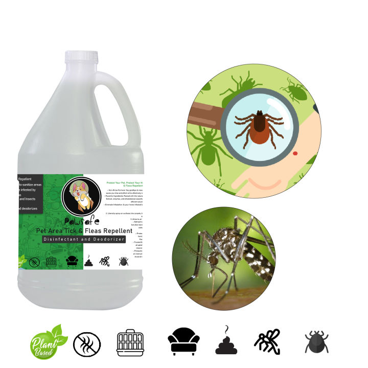 1G Pawsafe Pet Area Tick & Fleas Repellent, Disinfectant and Deodorizer ...