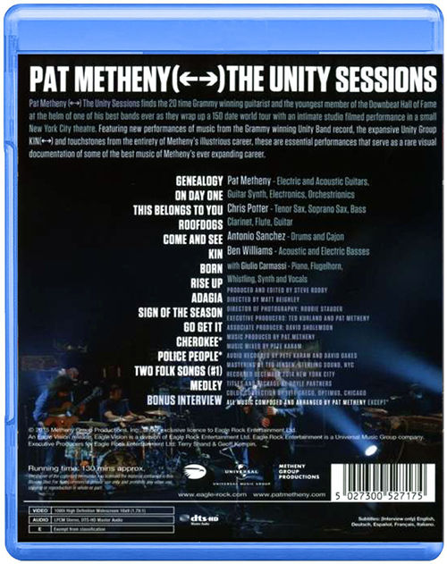 Pat Metheny the unity sessions (Blu ray BD25G) | Lazada PH