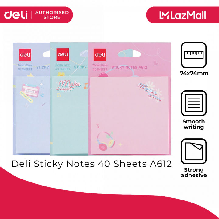 Deli A612 Sticky Notes 40 Sheets | Lazada PH
