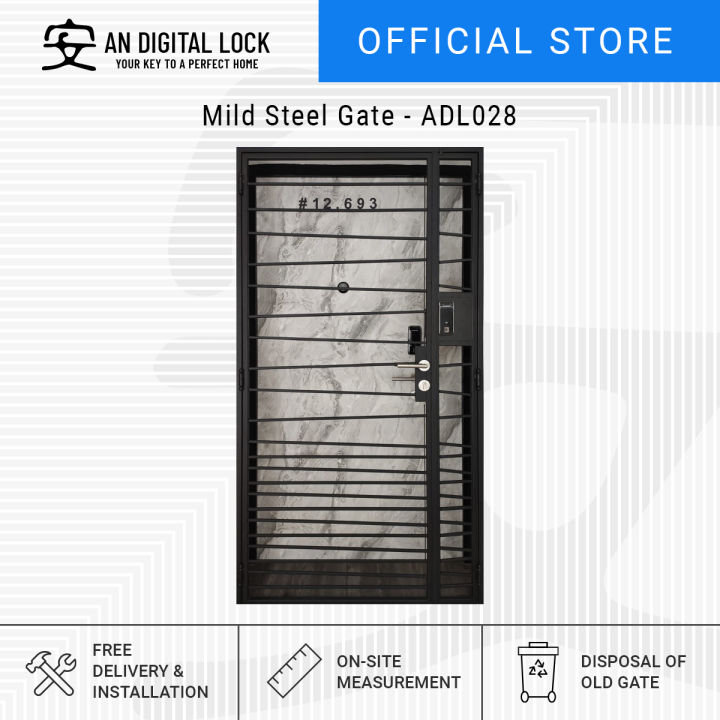 Mild Steel HDB Metal Gate (ADL028) | AN Digital Lock | Lazada Singapore