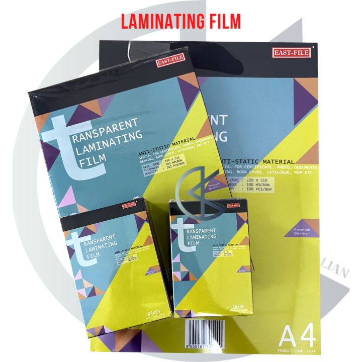 East-File Transparent Laminating Film / Laminate Film ( 100 pcs / Box ...