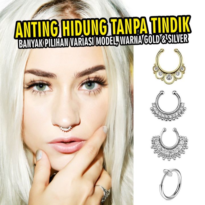 Anting hidung tanpa tindik model jepit style india keren aksesoris ...