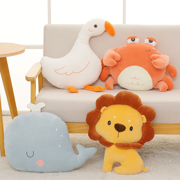 Animal Cushion Pillow Sofa Bedside Cute Bantal Lion Penguin Crab Whale ...