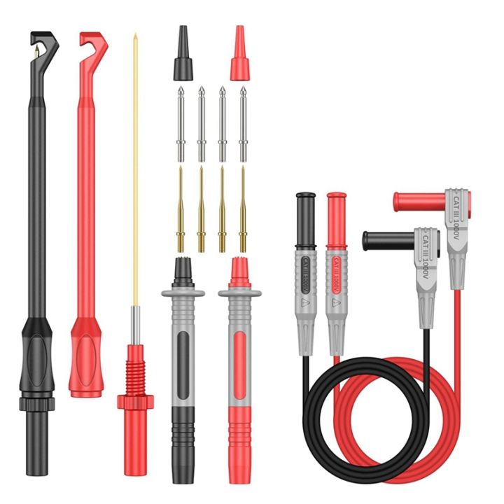 【APE】-Multimeter Test Leads Kit, Probe Test Lead Gold-Plated Probe ...