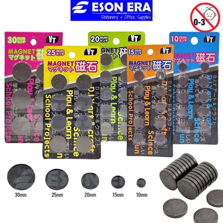 VT Magnet Round Circle Black Magnet DIY (10mm/15mm/20mm/25mm/30mm) | Lazada