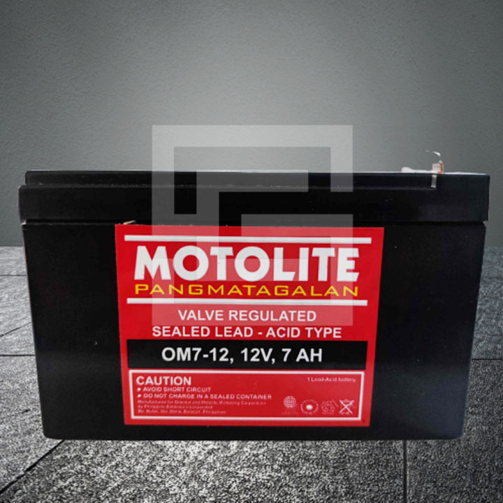 Motolite OM7-12 Rechargeable 12V 7AH Valve Regulated Lead Acid (VRLA ...