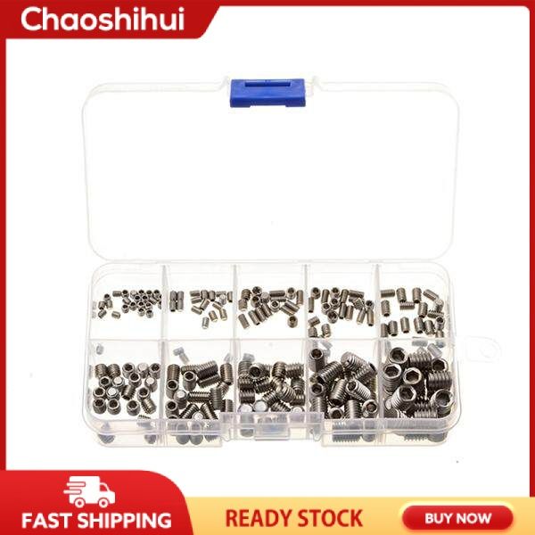 200pcs Stainless Steel M3 M4 M5 M6 M8 Metric Thread Hexagon Socket Set ...