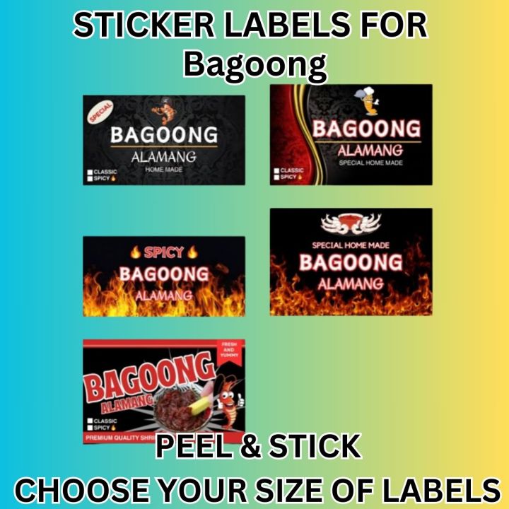 BAGOONG ALAMANG PRINTING STICKER LABELS | PEEL & STICK ( GLOSSY / VINYL ...