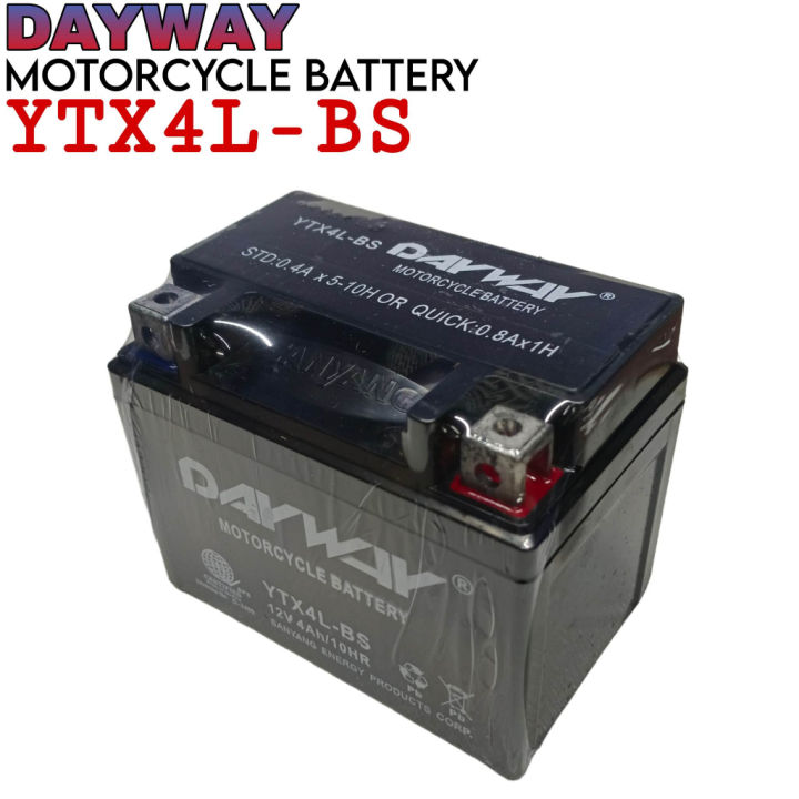 ORIGINAL DAYWAY BATTERY YTX4L-BS FOR MIO i125 | Lazada PH