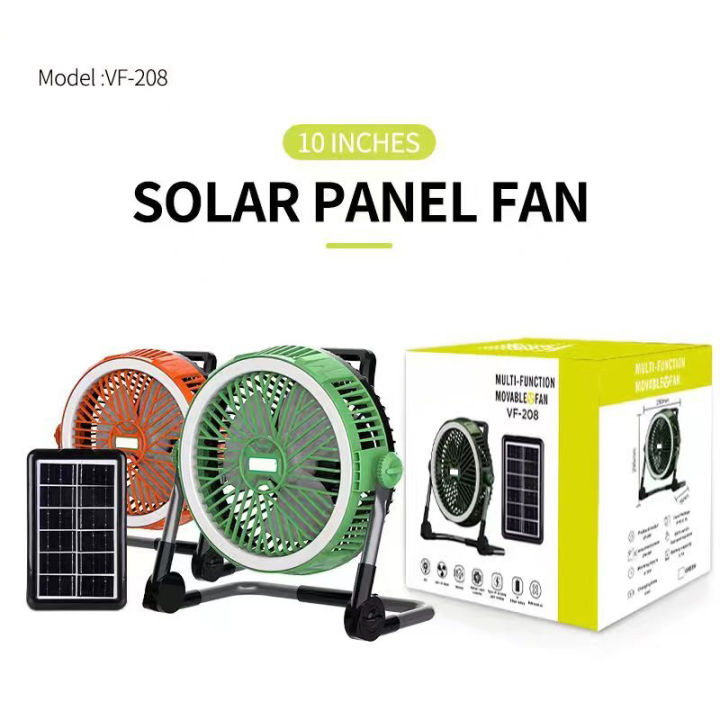 10 Inch VF - 208 Multifunctional Solar Charging Panel Electric Desk Fan ...