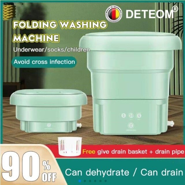 Folding Washing Machine Portable Mini Laundry Tub Automatic Clothes ...