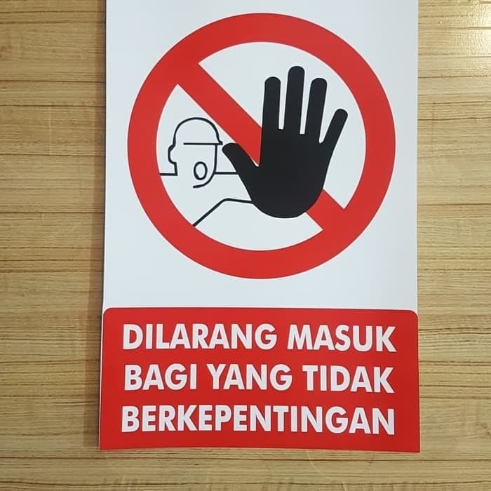 DILARANG MASUK BAGI YANG TIDAK BERKEPENTINGAN 30X20CM STICKER SIGN ...