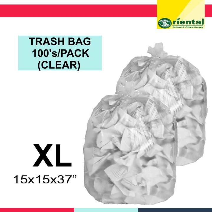 Extra Large Clear Trash Bags 100 pcs in a pack - Waste Garbage Bags ...