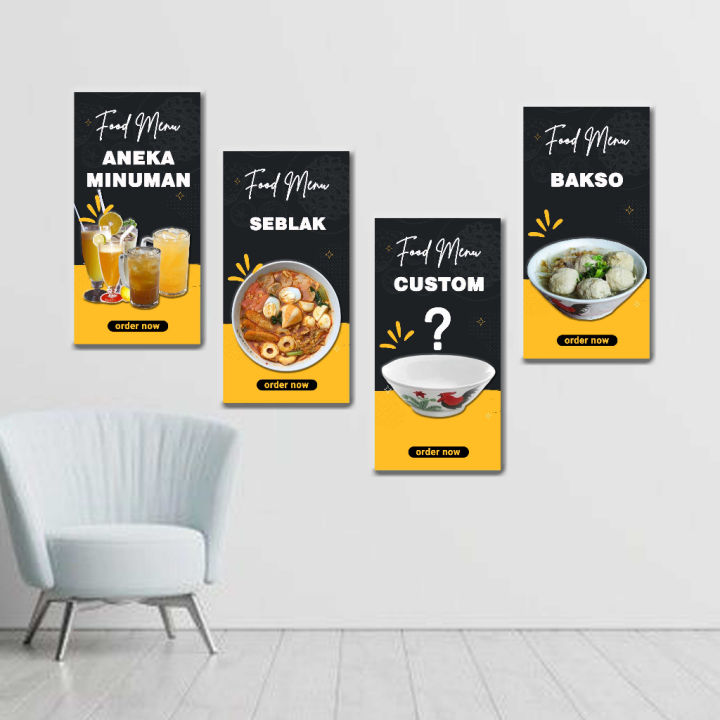 HIASAN DINDING WALDECOR FOOD MENU UKURAN 15 X 30 CM BIASA CUSTOM ...