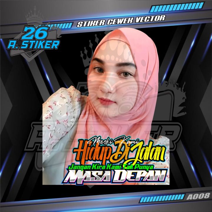 Stiker Decal Foto Cewek Cantik Hijab Vector Custom Kata-kata Keren ... Stiker Decal Foto Cewek Cantik Hijab Vector Custom Kata-kata Keren ...