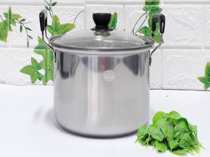 STAINLESS STEEL CASEROLE WITH DOUBLE HIGH POT GLASS COVER Kaserola ...