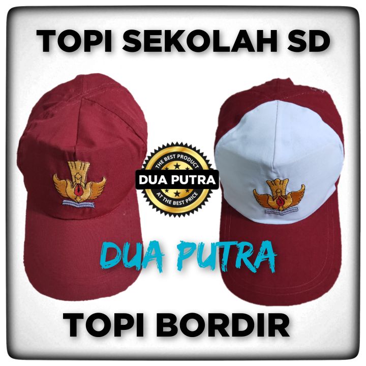 Topi sekolah SD topi merah putih topi merah polos | Lazada Indonesia