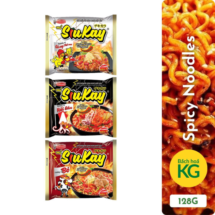 SiuKay Super Spicy Noodles 128g - Mì Siu Kay 3 Vị Việt Nam (Mi Siu Kay ...