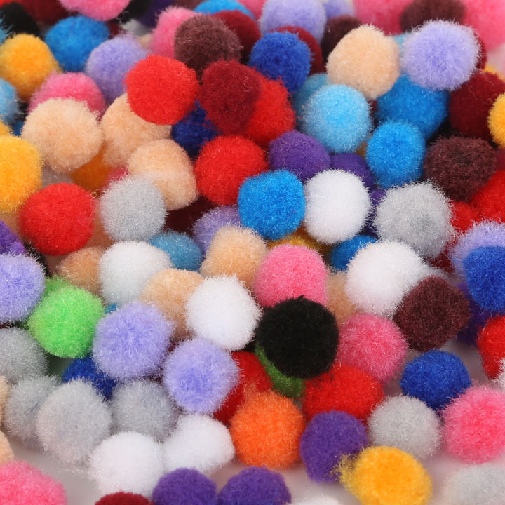 300pcs/Bag 10mm Mini Fluffy Soft Pom Poms Pompoms Ball Kids Toys ...
